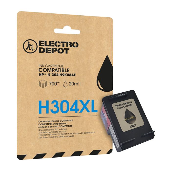Cartouche d'encre ELECTRO DEPOT compatible HP H304 noir XL - Electro Dépôt