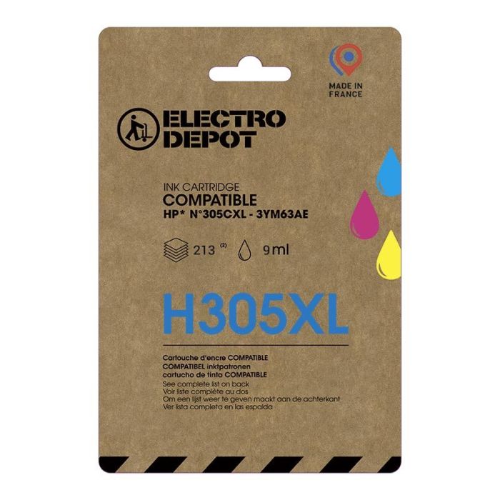 Cartouche d'encre ELECTRO DEPOT compatible HP H305 couleurs XL ...