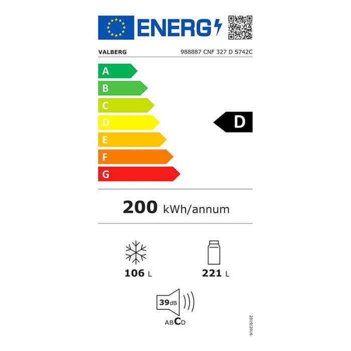 Réfrigérateur combiné VALBERG CNF 327 D S742C - Electro Dépôt