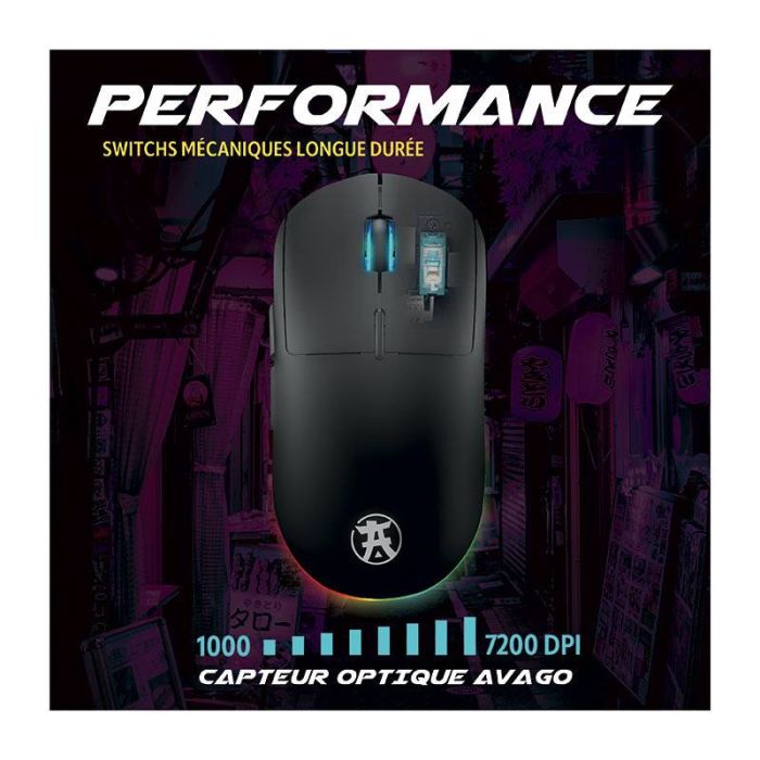 Souris gaming AKUMA OTAKU M06WL 7200Dpi avec base de recharge ...