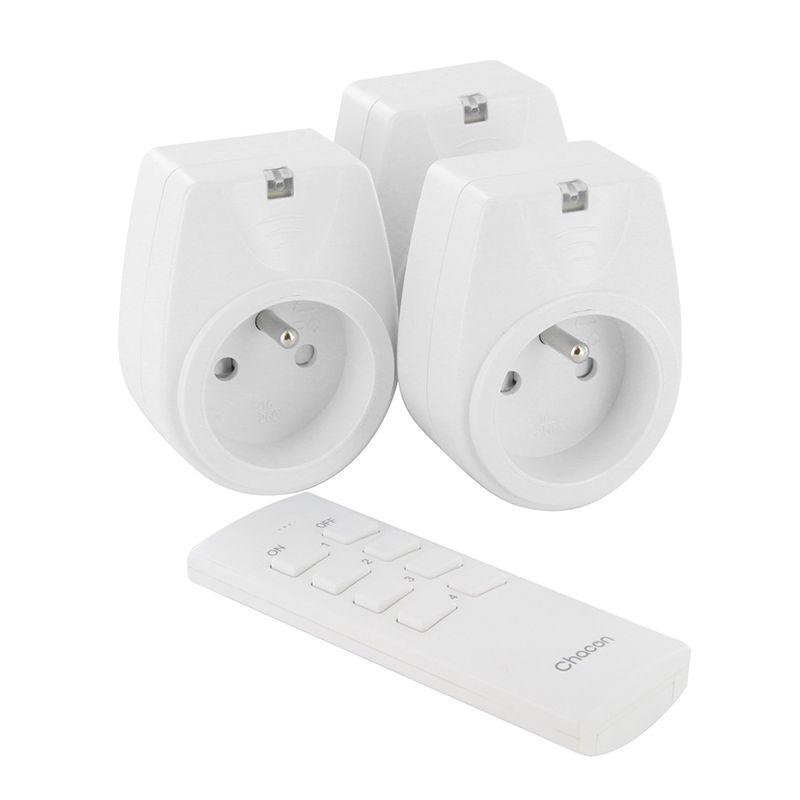 Prise CHACON télécommandée X 3 - Electro Dépôt