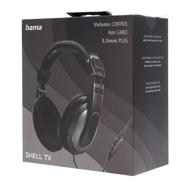 Casque HAMA filaire ShellTV NOIR - Electro Dépôt
