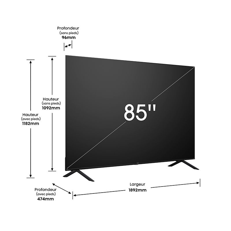 TV UHD 4K 85" HISENSE 85A6K - Electro Dépôt
