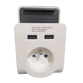 Bloc VOLTMAN 1 prise + 2 USB A - Electro Dépôt
